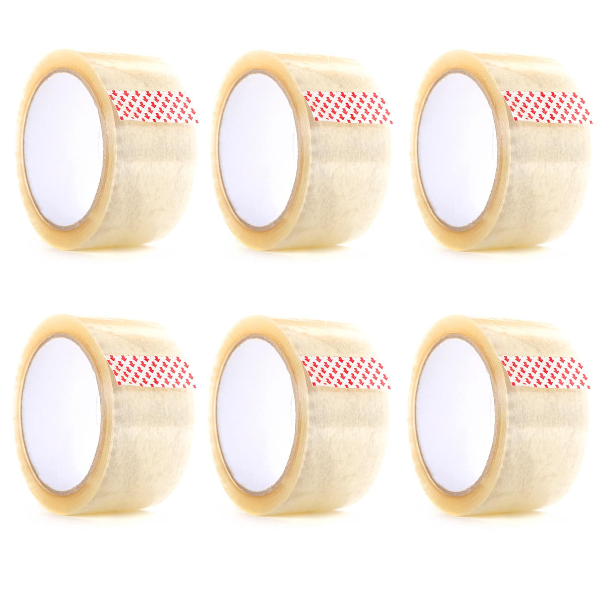 Tape Pack of 6 Rolls, 48mm x 66m Heavy-Duty Parcel Tape with Reliable ...